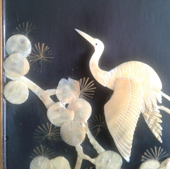 Wall Decor | Vintage Asian Shell Lacquer Wall Panel | Poshmark